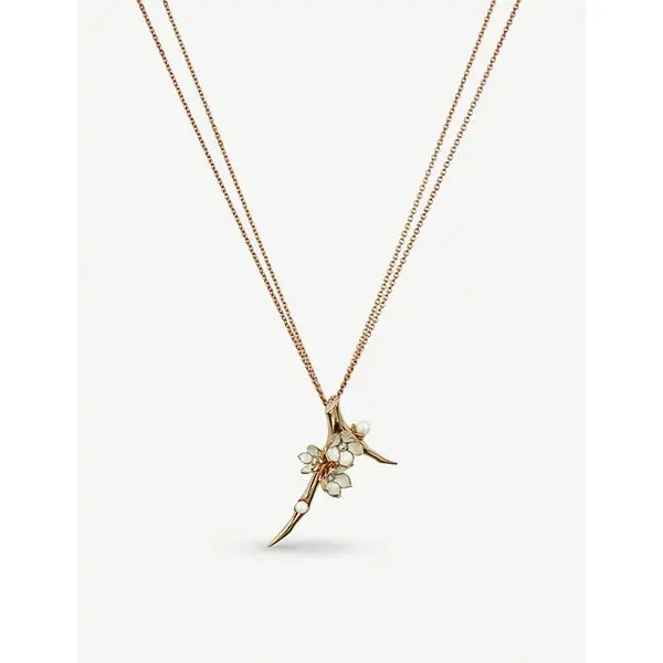SHAUN LEANE Cherry Blossom Diamond And Pearl Pendant Necklace - One-color