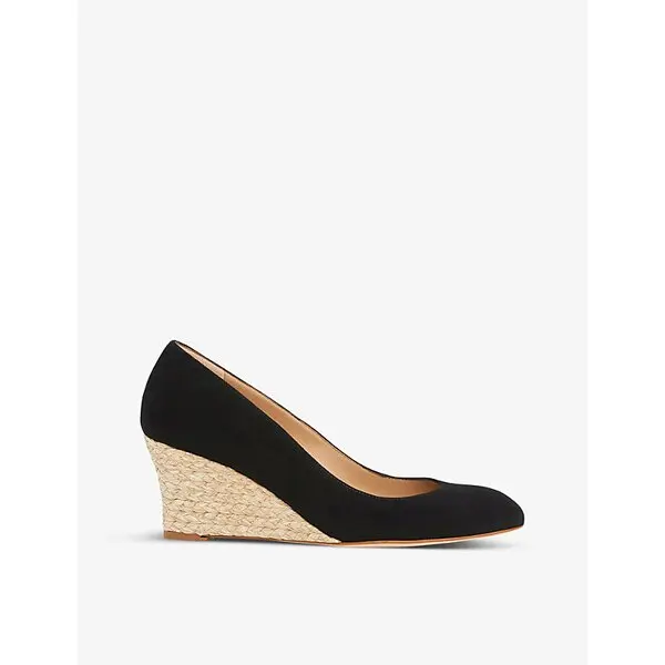 LK BENNETT Eevi Leather Wedge Courts - Bla-black
