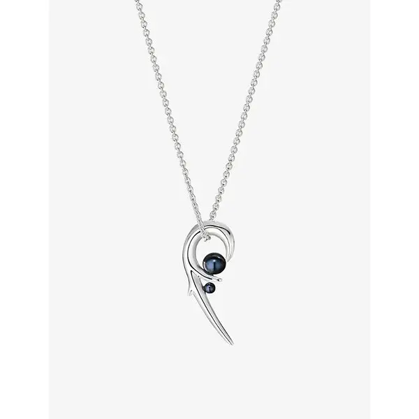 SHAUN LEANE Hooked Pearl Sterling Necklace - Silver