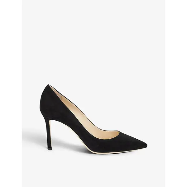 JIMMY CHOO Romy 85 Suede Courts - Black