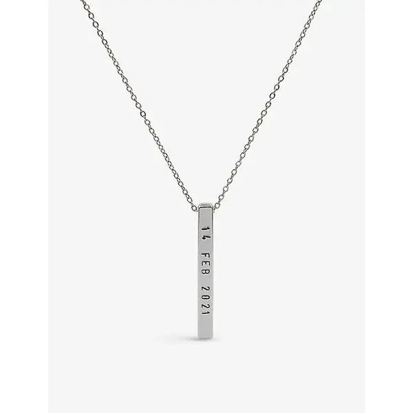 LITTLESMITH Personalised Plated Brass Necklace - Silver