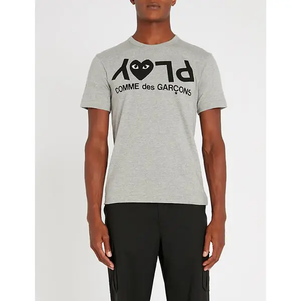 Play Comme Des Garcon Reverse-logo-print Cotton-jersey T-shirt