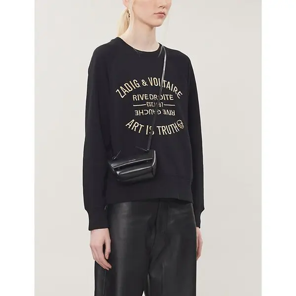 Zadig&Voltaire Logo-embellished Cotton-jersey Sweatshirt - Noir