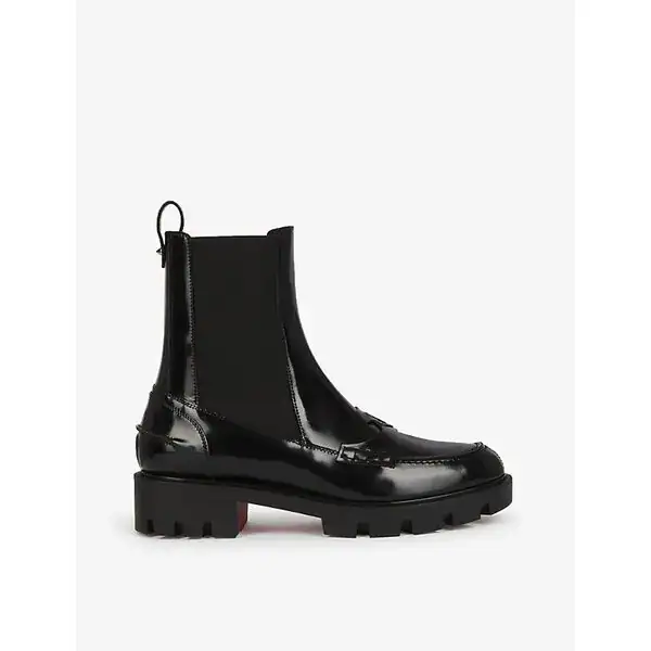 CHRISTIAN LOUBOUTIN Montezu Lug Flat Calf Abrasivato - Black | Editorialist