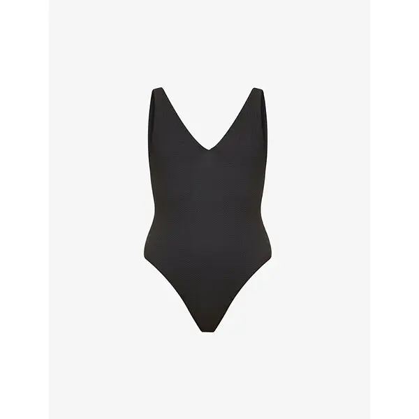 Seafolly Sea Dive V-neck Swimsuit - Black