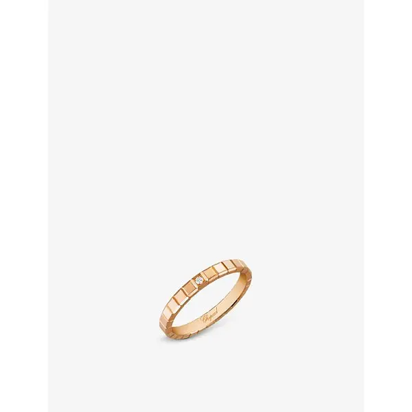 Chopard Ice Cube 18ct Rose-gold And Diamond Ring - Fairmined Rose Gold