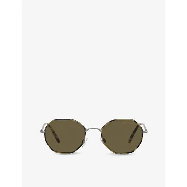 Giorgio Armani Ar6112j Octagon Sunglasses - Grey
