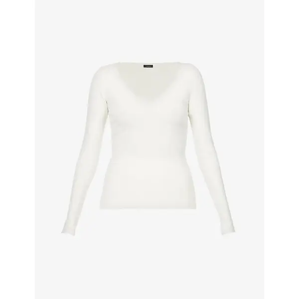 JOSEPH V-neck Long Sleeve Top - Ivory