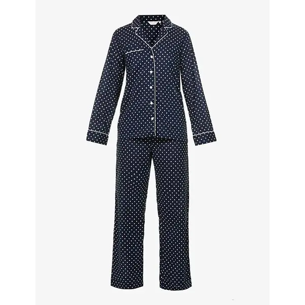 Derek Rose Plaza Spotted Cotton-poplin Pyjama Set