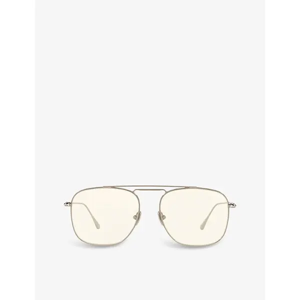 TOM FORD Ft5731-b Pilot-frame Metal Eyeglasses - Grey