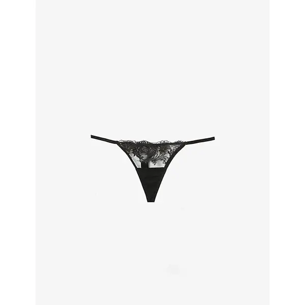 Bluebella Marseille Mid-rise Stretch-woven Thong - Black