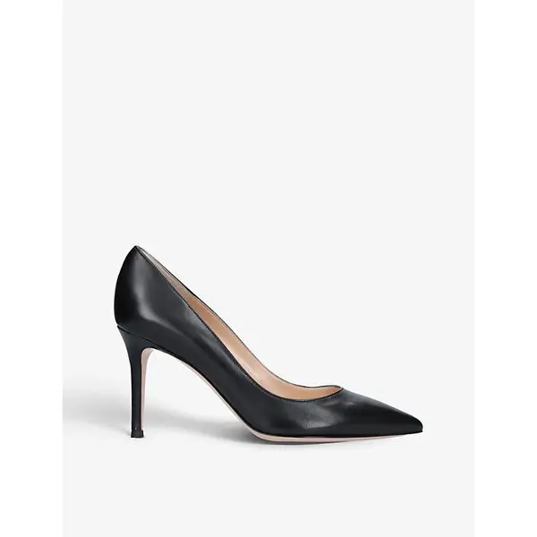 GIANVITO ROSSI 85 Leather Courts - Black