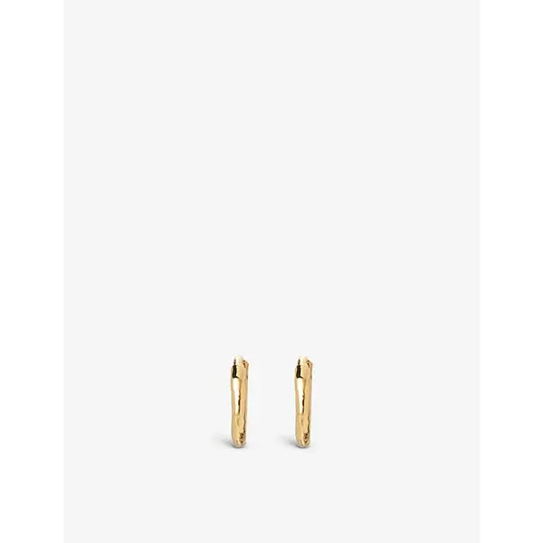 Monica Vinader Ziggy Hammered Huggie Earrings - Gold