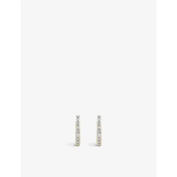 Monica Vinader Riva Mini Diamond Huggie Earrings Gold Editorialist