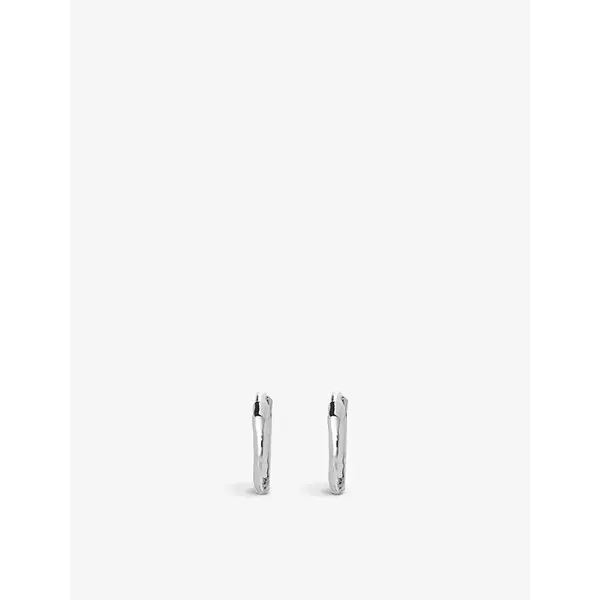 Monica Vinader Ziggy Hammered Huggie Earrings - Silver