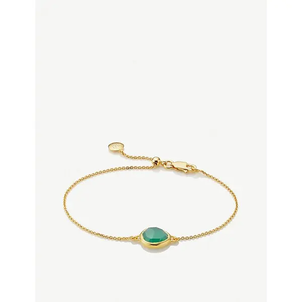 Monica Vinader Siren Mini Onyx Bracelet - Silver