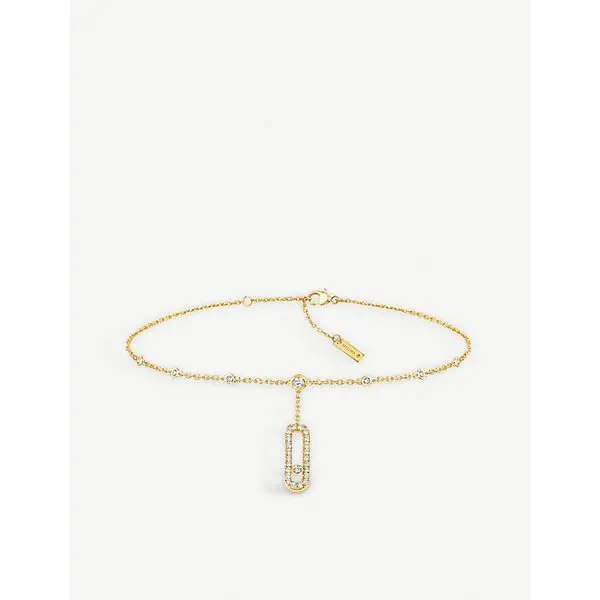 Messika Move Uno 18ct Yellow-gold And Diamond Anklet - Yellow Gold