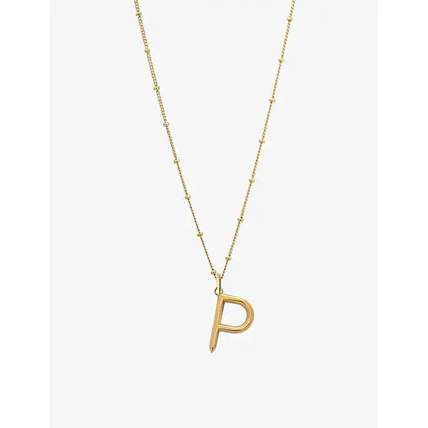 Edge Of Ember P Initial 18ct Yellow- Plated Vermeil Recycled