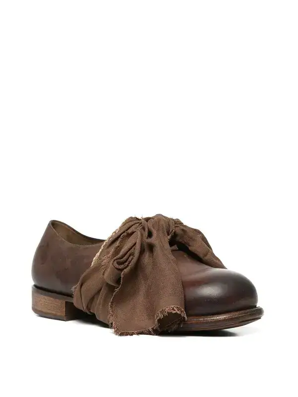 も*ち様 CHEREVICHKIOTVICHKI - 2015AW NUBUCK Cherevichkiotvichki Laceless Silk-Knot Leather Shoes In Brown - 40