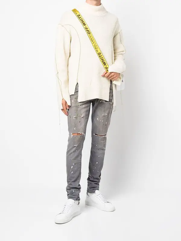 PURPLE BRAND Paint Splatter-print Jeans