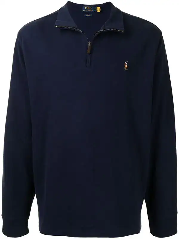 Polo Ralph Lauren High Neck Zip Sweatshirt - Blue | Editorialist