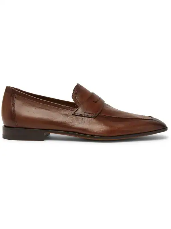 Berluti Lorenzo Leather Loafers - Brown | Editorialist display picture 1