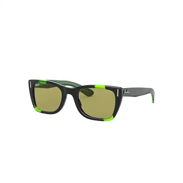 Ray-Ban Caribbean Sunglasses In Black And Green Fluo 30% Off
