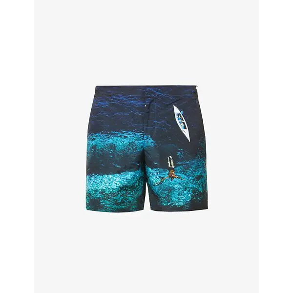 Orlebar Brown Bulldog Graphic-print Swim Shorts - Deep Sea