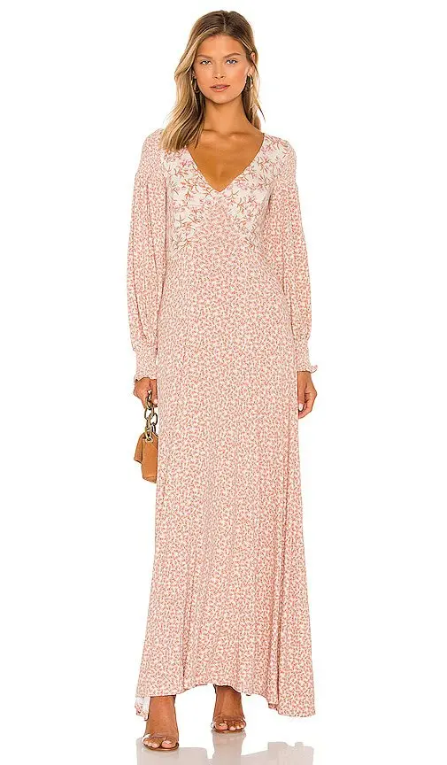 Free People Love Story Maxi Dress In Pink - Tea Combo | Editorialist