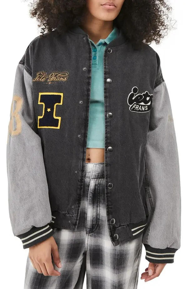 Iets Frans Casual Varsity Jacket Black Editorialist