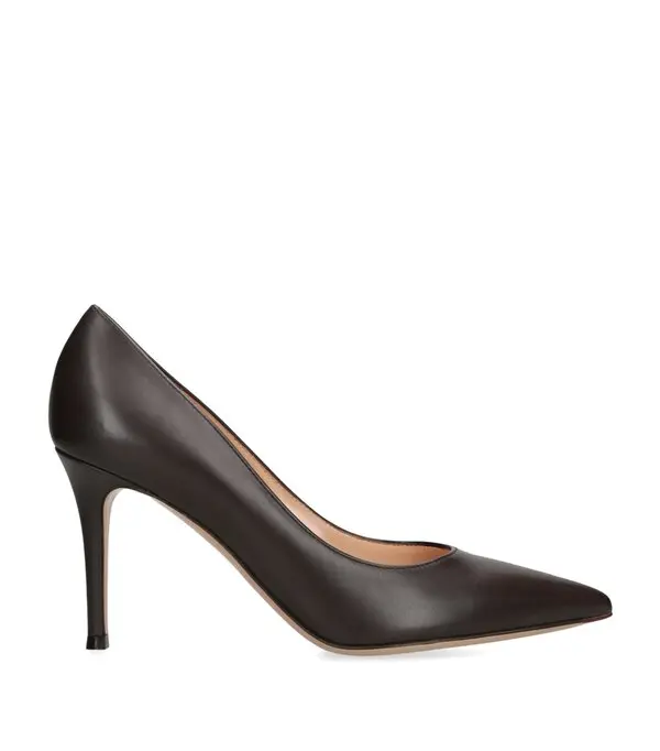 GIANVITO ROSSI 85 Leather Pumps - Brown