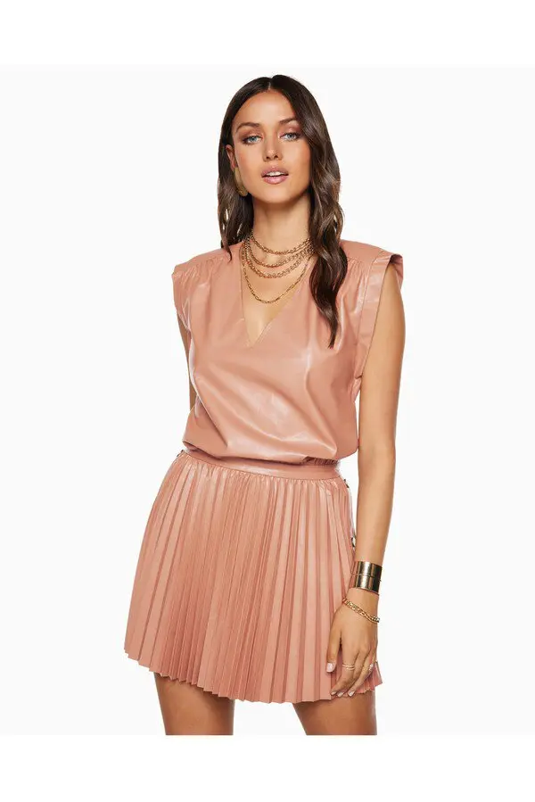 Ramy Brook Effie V-Neck Mini Dress - Brown | Editorialist