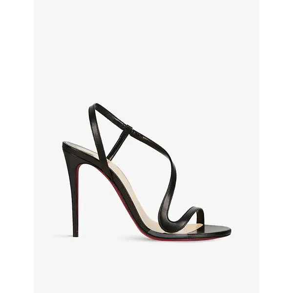 CHRISTIAN LOUBOUTIN Rosalie 100 Leather Heeled Sandals - Black