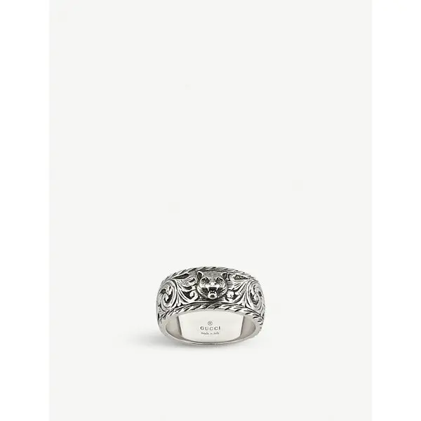 Gucci Gatto Sterling Ring - Silver | Editorialist