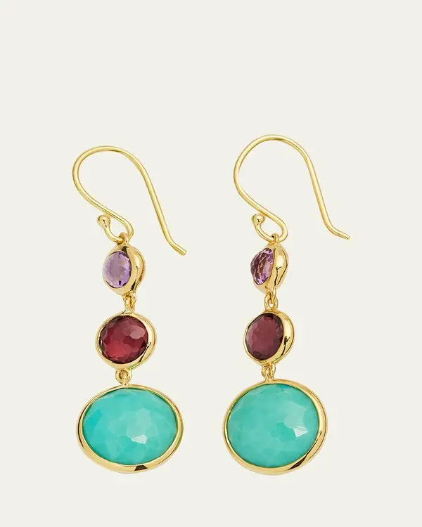 Ippolita Lollitini 3-stone Drop Earrings In 18k Gold - Multi