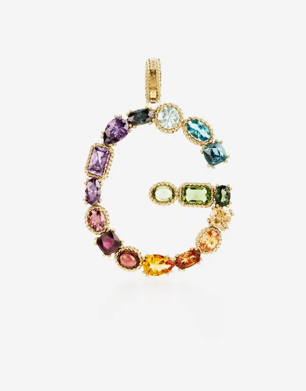 Dolce & Gabbana Charm In 18-carat Yellow And Multicolored Gems