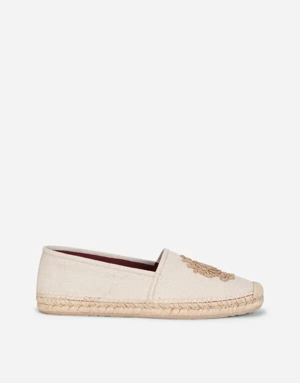 Dolce & Gabbana Canvas Espadrilles With Embroidery - Beige