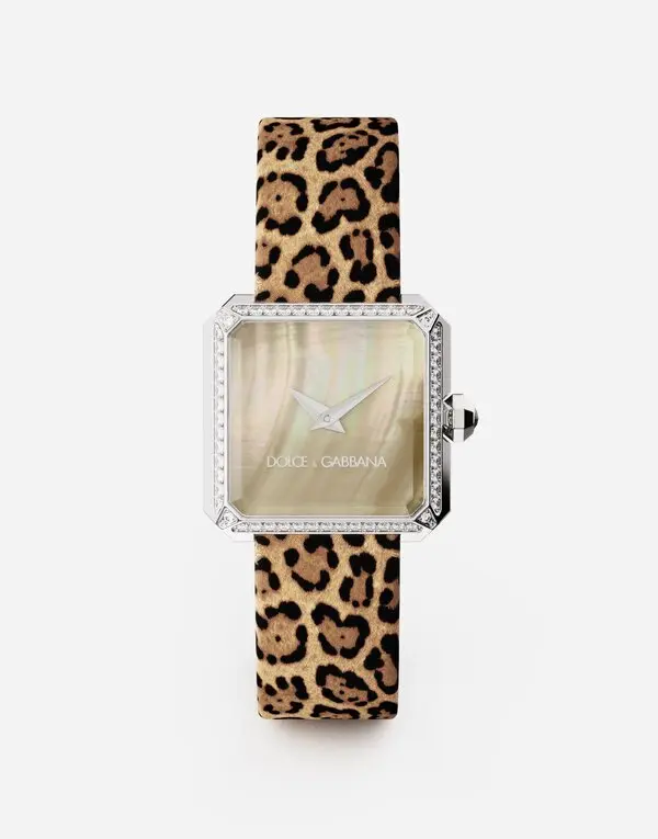 Dolce & Gabbana Steel Watch With Diamonds - Leo Print