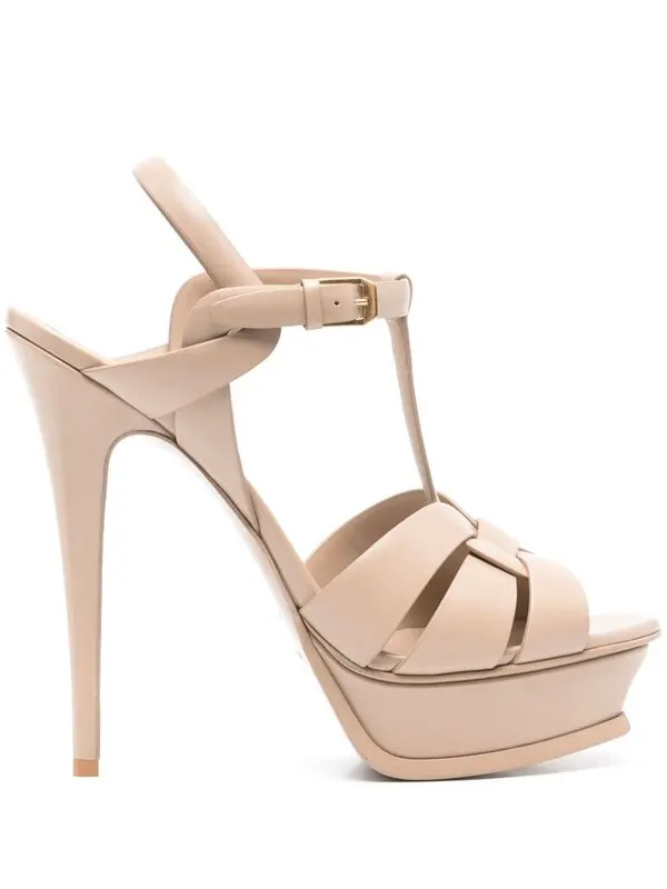 Saint Laurent Platform Tribute Sandals - Neutrals
