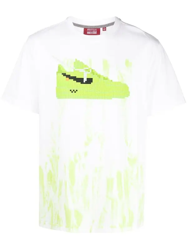 MOSTLY HEARD RARELY SEEN Dip-dye Volt Sneaker-print T-shirt - White