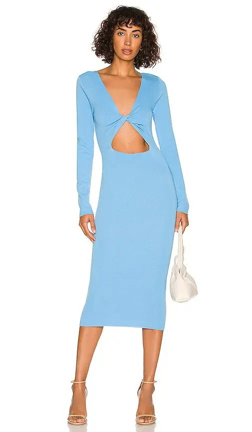 Bardot Eliana Twist Front Knit Dress In Baby Blue In Cornflower - 65% Off |  Editorialist