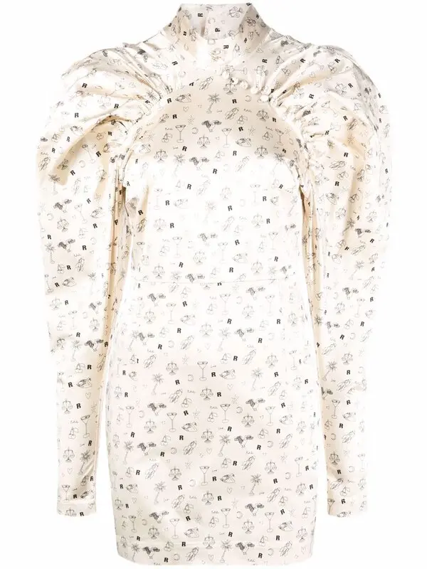 Remain Birger Christensen Kim Puff-sleeve Dress - Neutrals