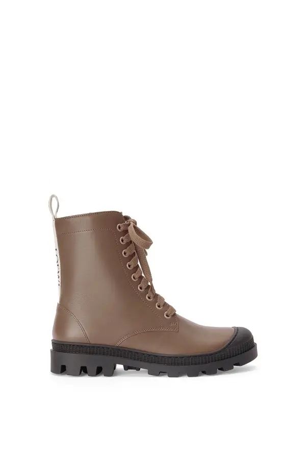 Loewe Luxury Combat Boot In Calfskin - Khaki Green | Editorialist