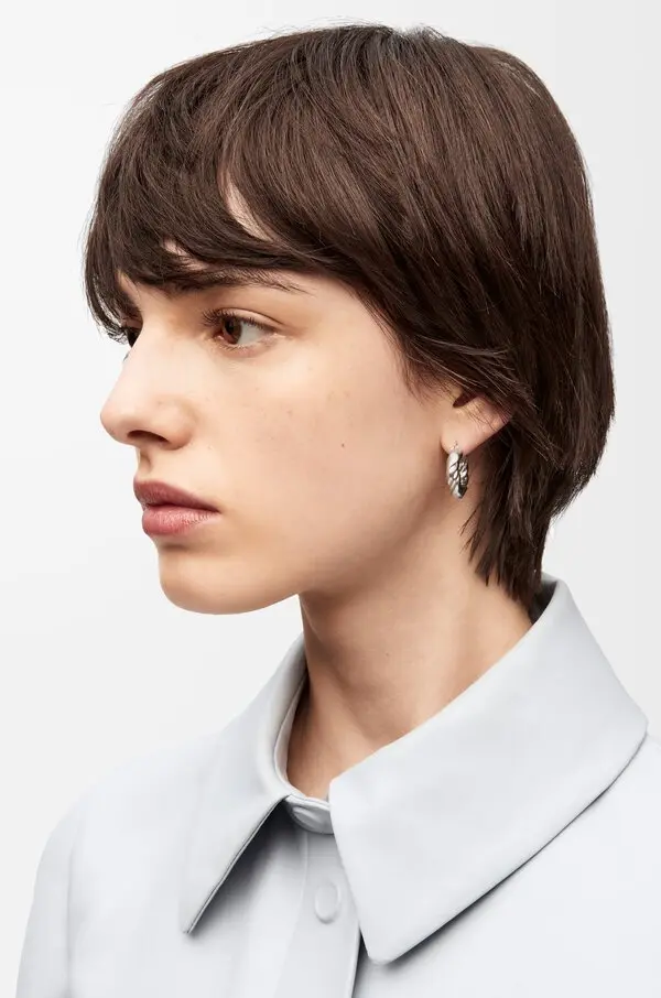 Loewe Nappa Twist Hoop Earrings - Silver