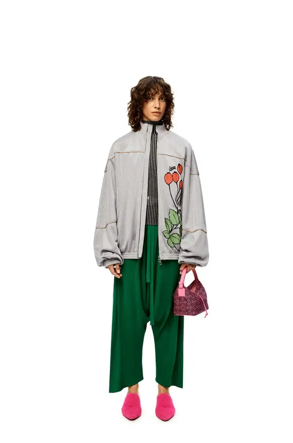 Loewe Luxury Herbarium Tracksuit Jacket - Silver | Editorialist