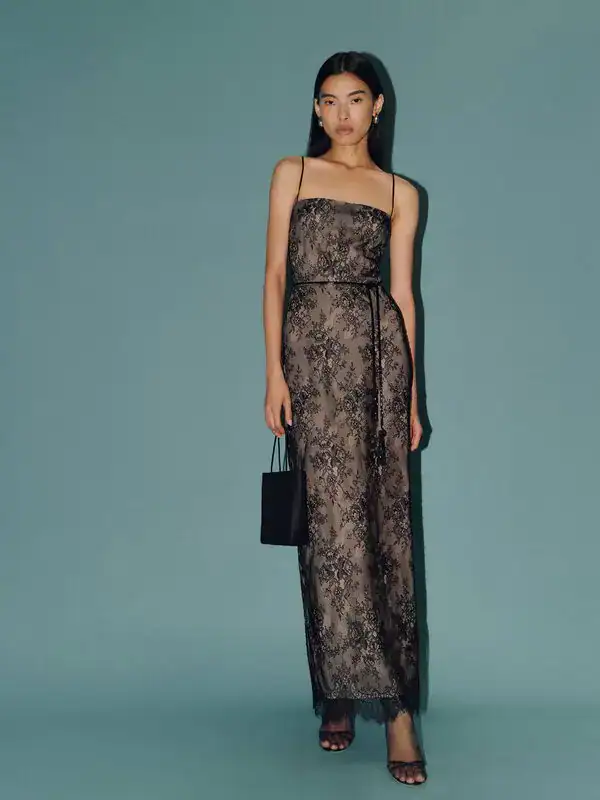 Reformation Frankie Dress | Black Lace | 10