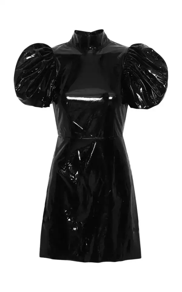 Remain Birger Christensen Dusk Faux Patent-Leather Mini Dress - Black |  Editorialist