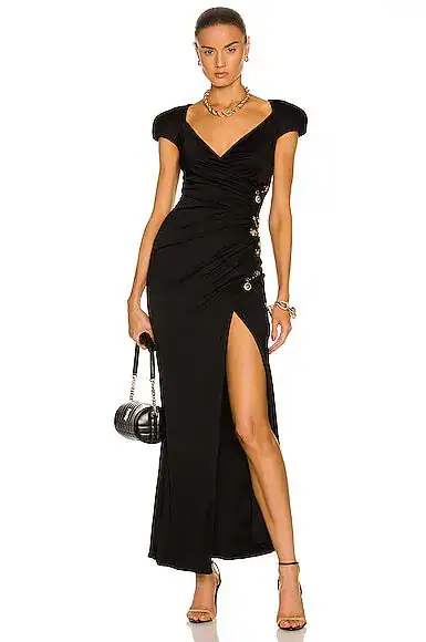 green emerald velvet dress 16Arlington Gioele Black Strapless Feather Trim Midi Dress main image 0