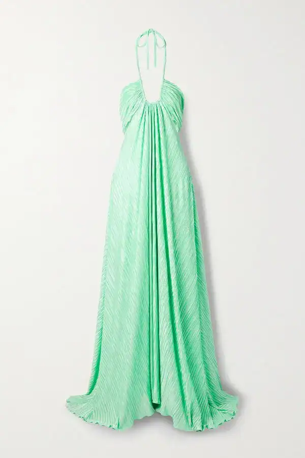 slny halter dress Halter Braid Bead Neck Chiffon Dress 16W / Steel Grey main image 0