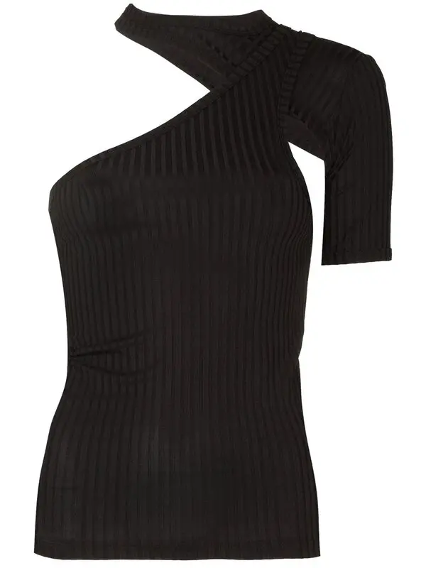 RtA Azalea Asymmetric T-shirt - Black